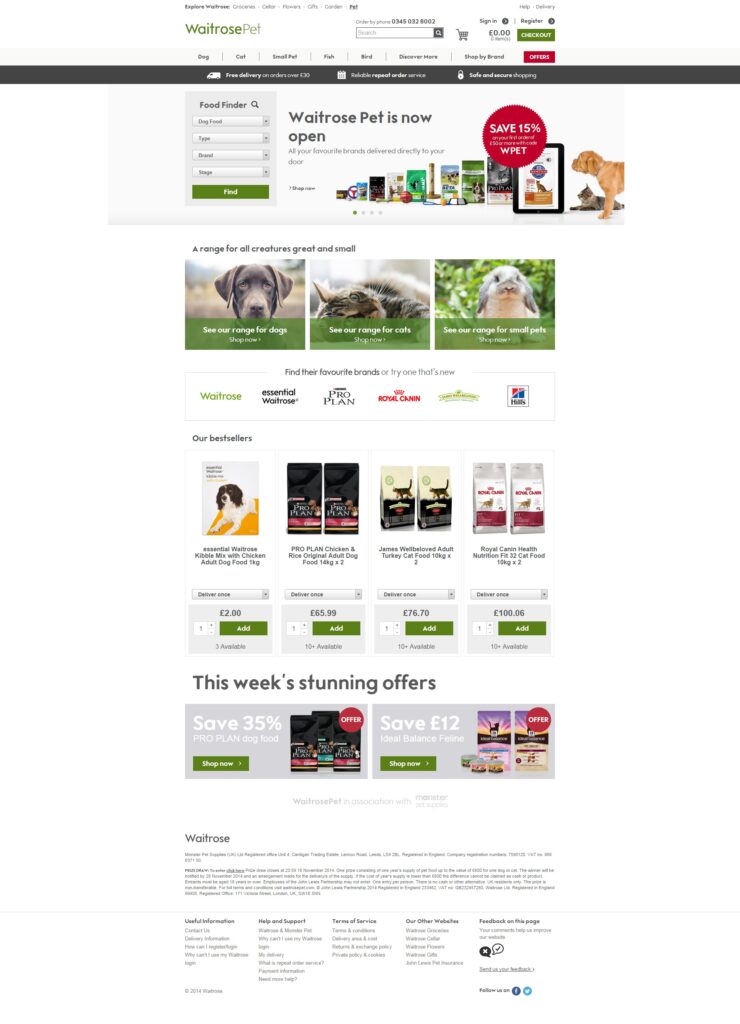 Waitrose launches new online Pet store with Home - Prolific North