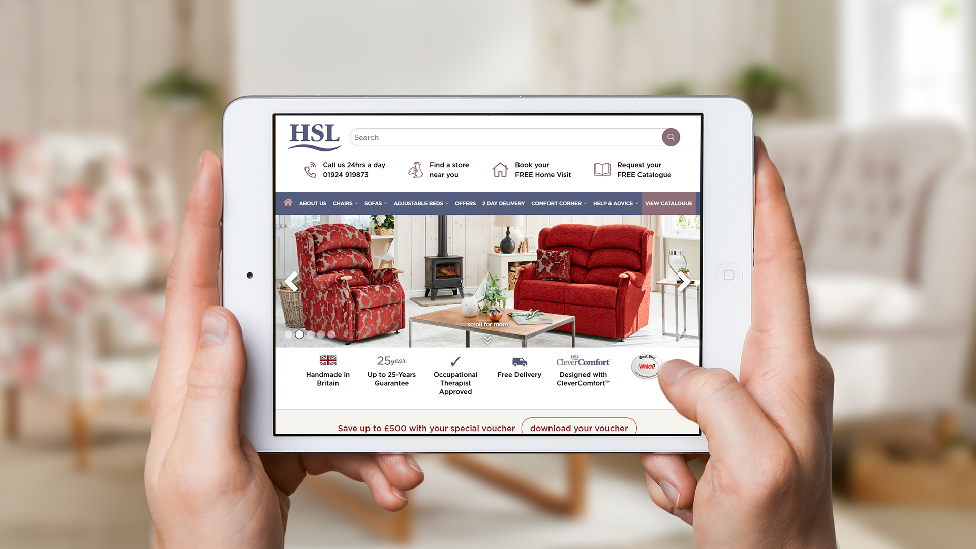 Fantastic new website for HSL Chairs - Prolific North