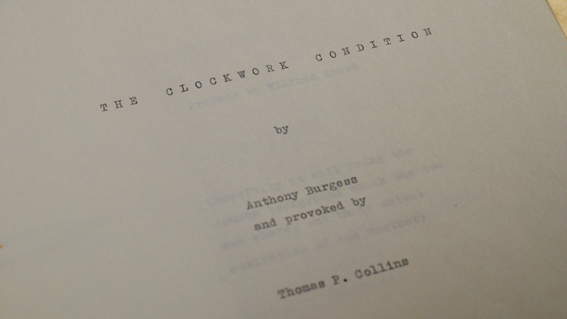 Clockwork Orange sequel uncovered in Burgess archives - Prolific North