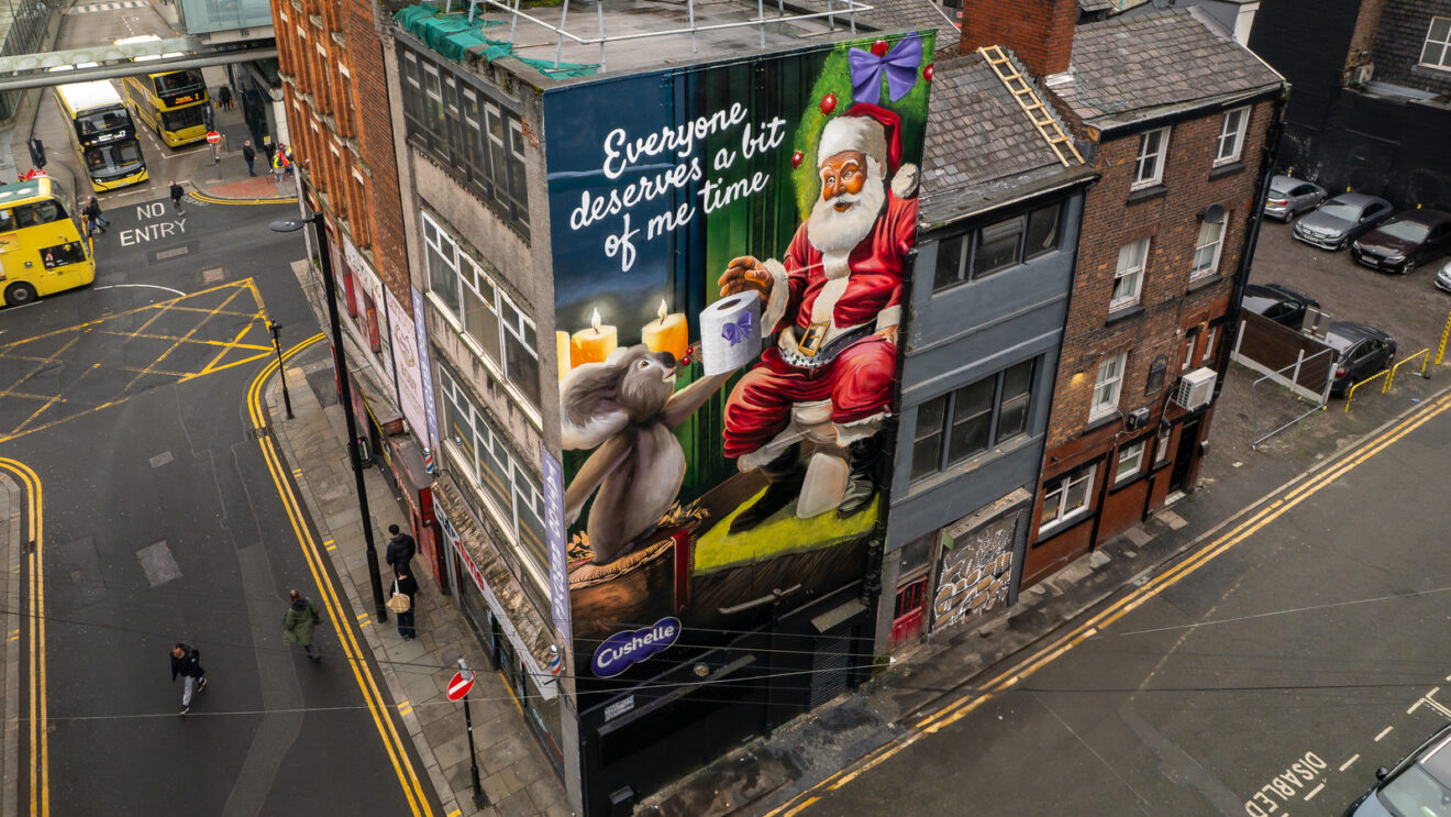 Cheeky Manchester mural celebrates Santa's special moments with ...