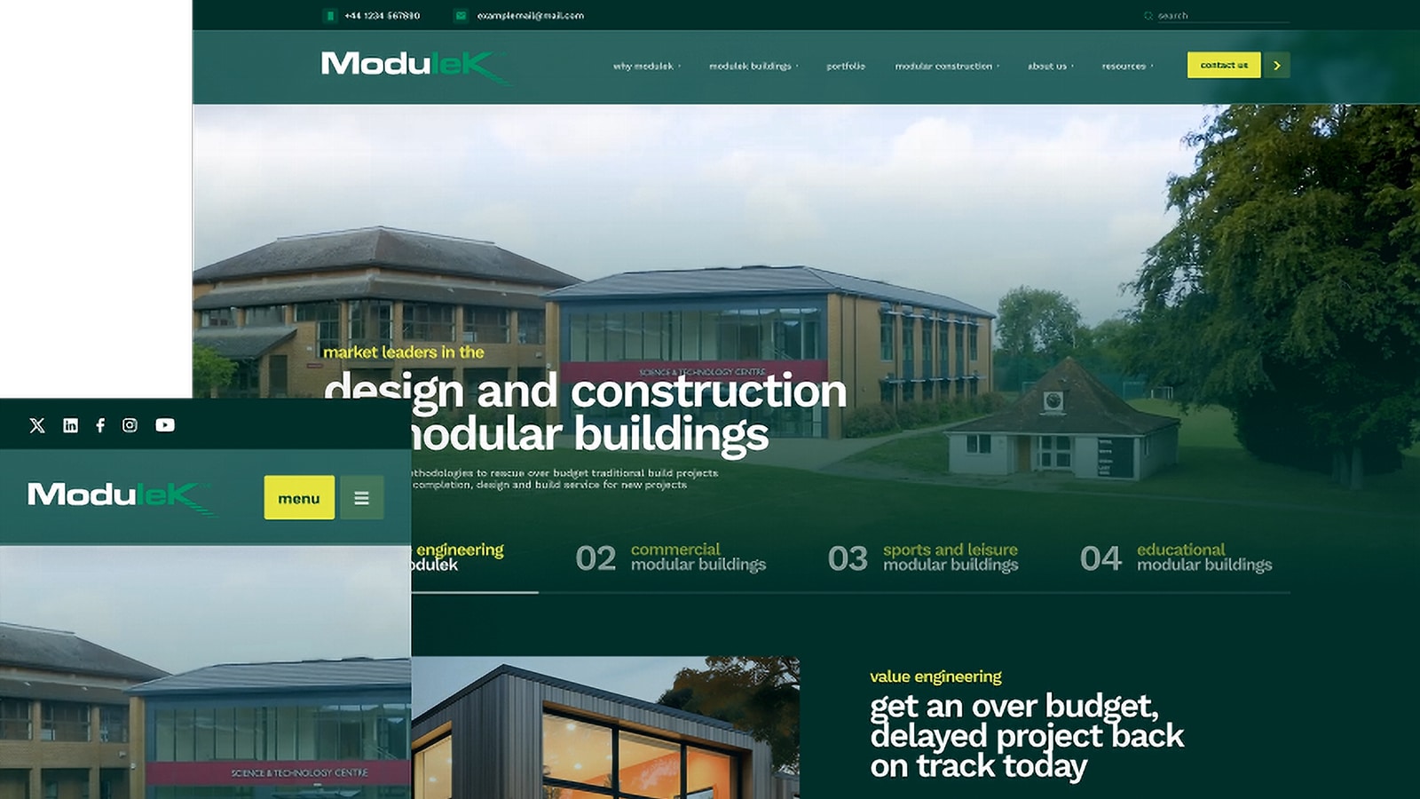 New website build for modular design specialist Modulek - Prolific North