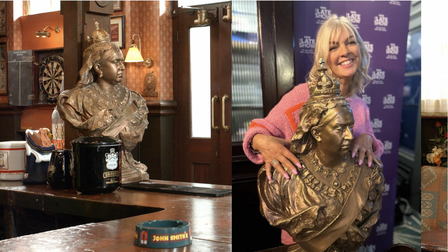 Becky Want takes Eastenders' Queen Vic bust on 40th birthday Northern ...