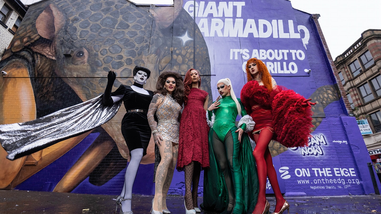 Giant armadillo and host of drag queens launch Christmas charity single ...